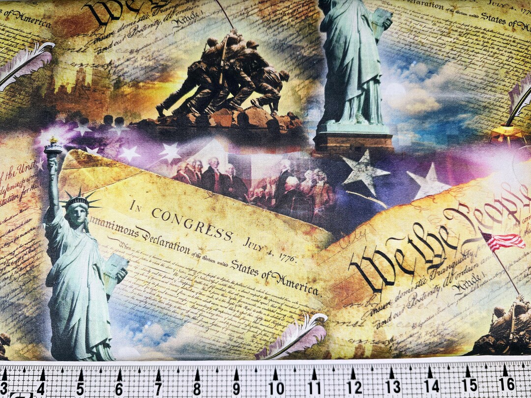 David Textiles Patriotic Liberty AL-3799-2C Fabric by the Yard//piece ...