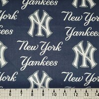 MLB Fabric New York Yankees in Navy Blue 100% Cotton From Fabric ...