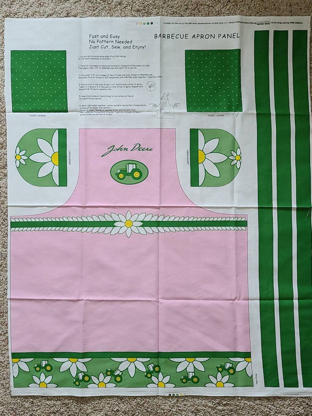 Springs Creative John Deere Daisy Butcher Apron Panel Fabric - Etsy
