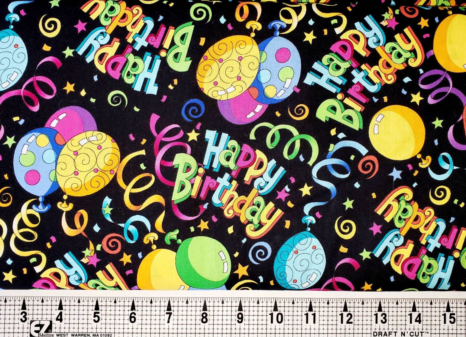 Hi-fashion Fabrics Happy Birthday C1001 Fabric by the Yard//piece ...