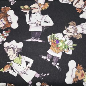 Loralie Designs Tossed Chefs on Black 692-621 Fabric by the Yard//piece ...
