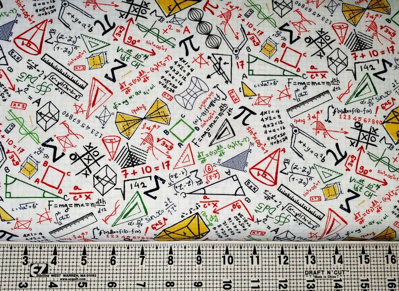 Timeless Treasures Math Equations C8230 Fabric by the Yard//piece - Etsy