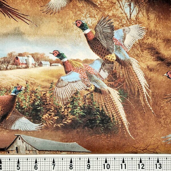 Pheasant Print Fabric - Etsy