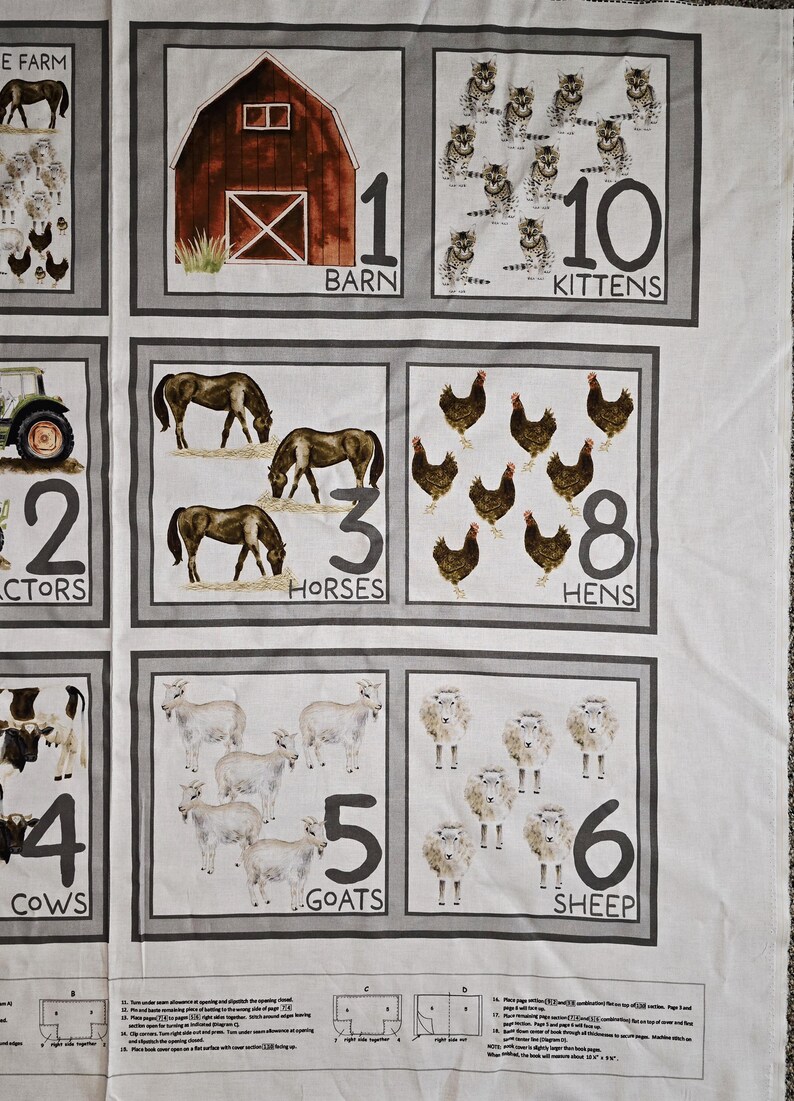 Blank Quilting Little Seeding Farm Counting Book 4390P Fabric by the ...