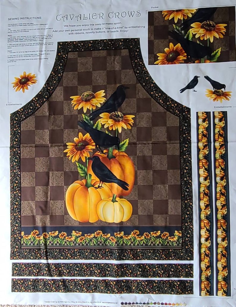 Henry Glass Fall Brown Calvalier Crows 2816P Fabric by the Yard/piece ...