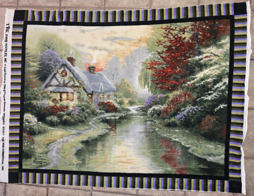 David Textiles Thomas Kincade Panel FLEECE Fabric by the Yard//piece ...