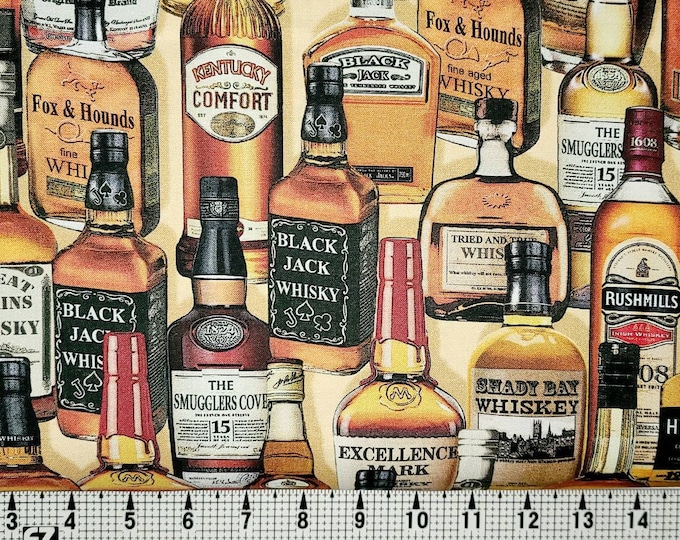 Whiskey Fabric Benartex Kanvas Studio Top Shelf 12861 Greta - Etsy