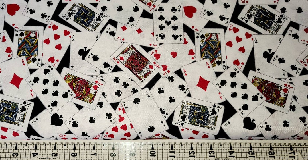 Windham Fabrics Man Cave Playing Cards on Black 52411-2 Fabric by the ...