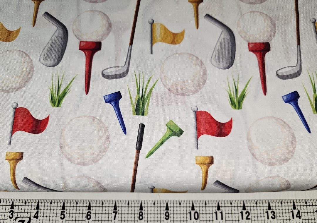Mook Fabrics Golf Icons on White 116253 Fabric by the Yard//piece - Etsy