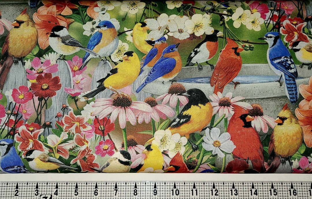 David Textiles Garden Songbirds AL-3441-1C Fabric by the Yard//piece - Etsy