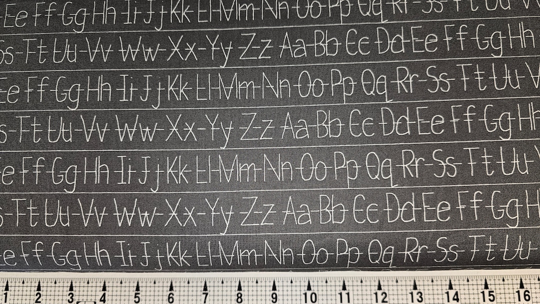 Riley Blake Old School Handwriting on Charcoal C14954 Fabric by the ...