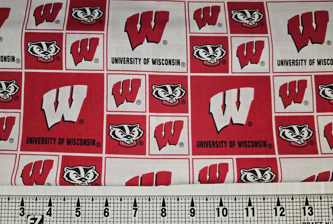 Wisconsin Badgers Fabric by the Yard//piece - Etsy