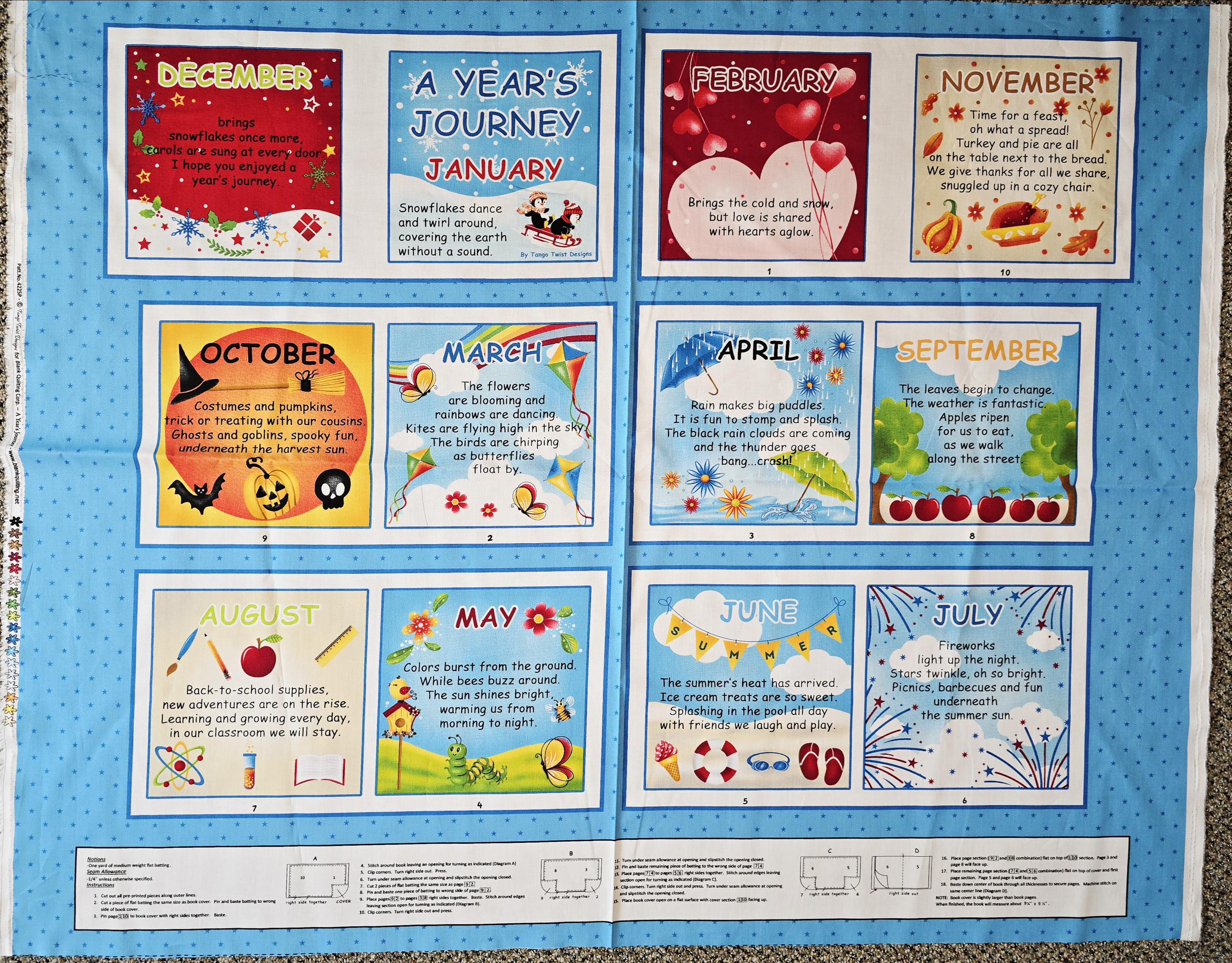 Blank Quilting A Years Journey Book 4225P Fabric by the Panel - Etsy