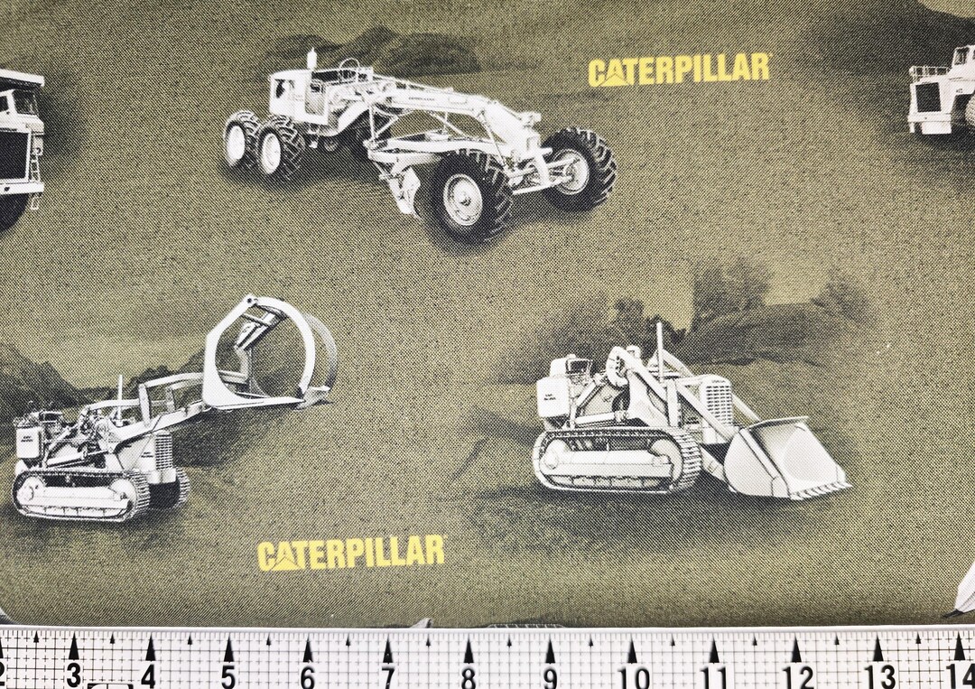 Riley Blake Caterpillar Machinery on Gray CD16720 Fabric by the Yard ...