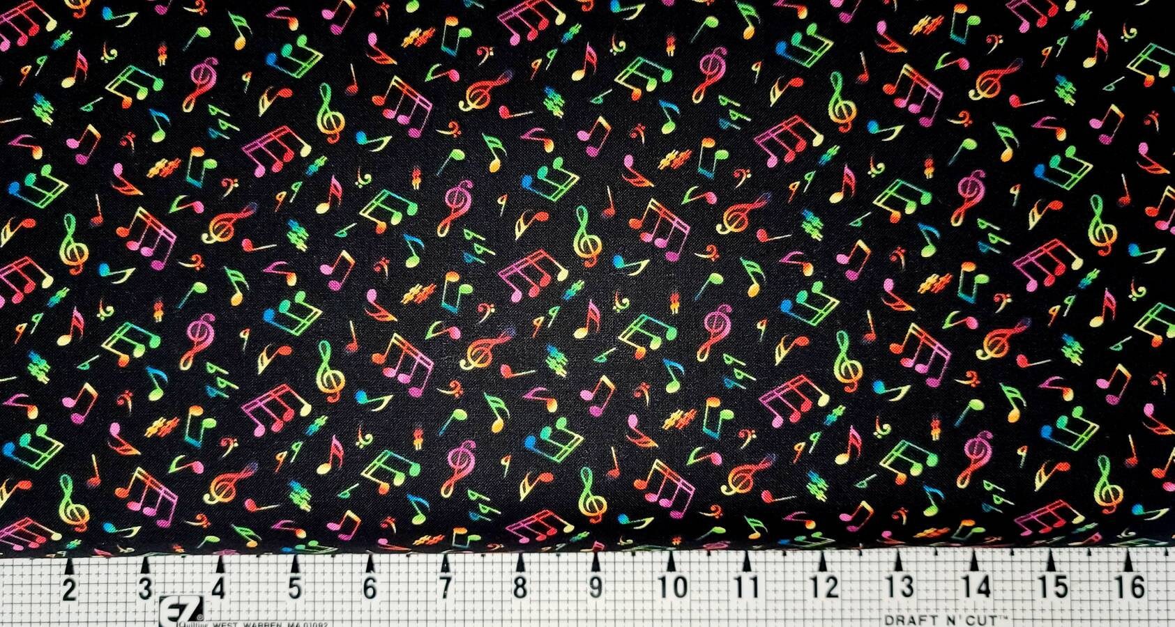 Elizabeth Studios Music Notes Colored 295 Fabric by the Yard/piece - Etsy