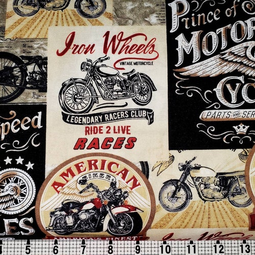 Born to Ride Motorcycle Fabric by the Yard/piece - Etsy