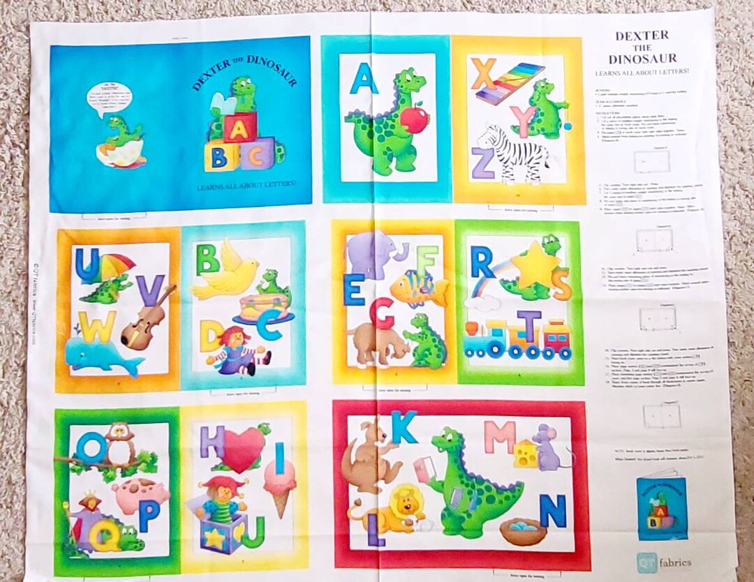 Quilting Treasures Dexter the Dinosaur Learns Letters Book 1649-26932-X ...