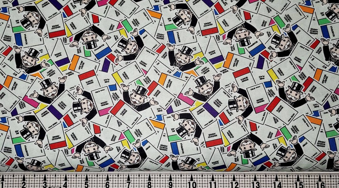 Camelot Fabrics Monopoly Property Card Toss 95070325-01 Fabric by the ...