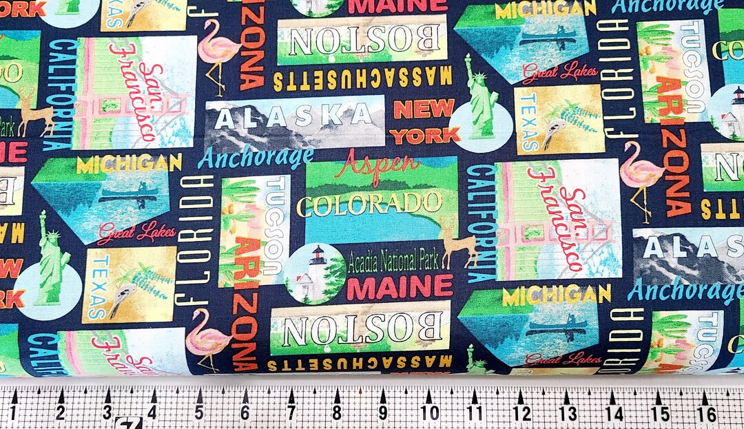Blank Quilting Stateside States 2114 Fabric by the Yard//piece - Etsy