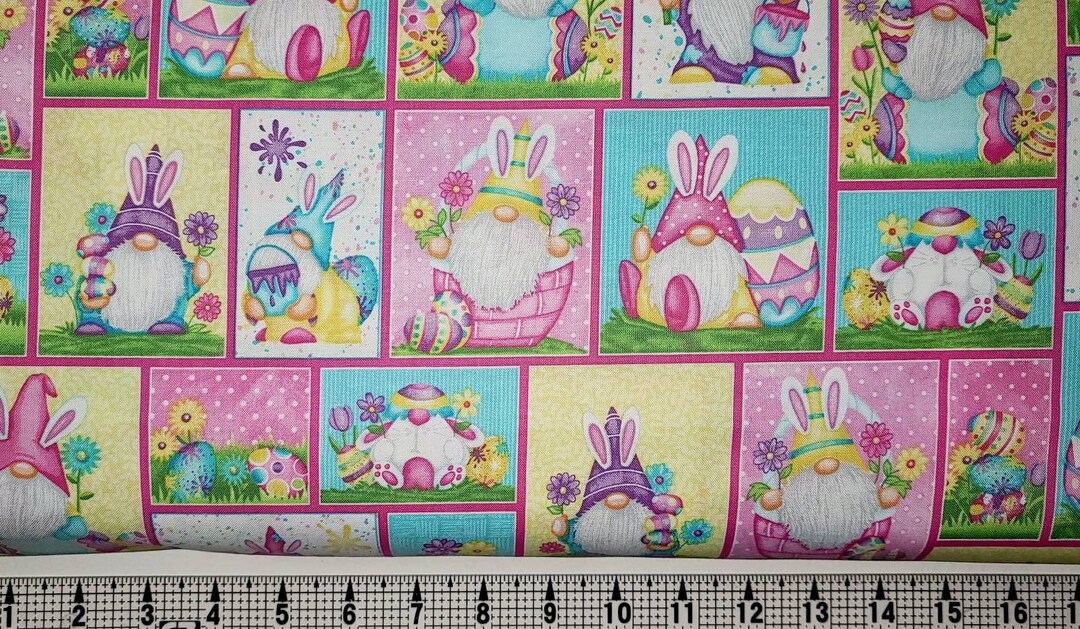 Henry Glass Easter Patchwork Gnomes 562 Fabric by the Yard//piece - Etsy