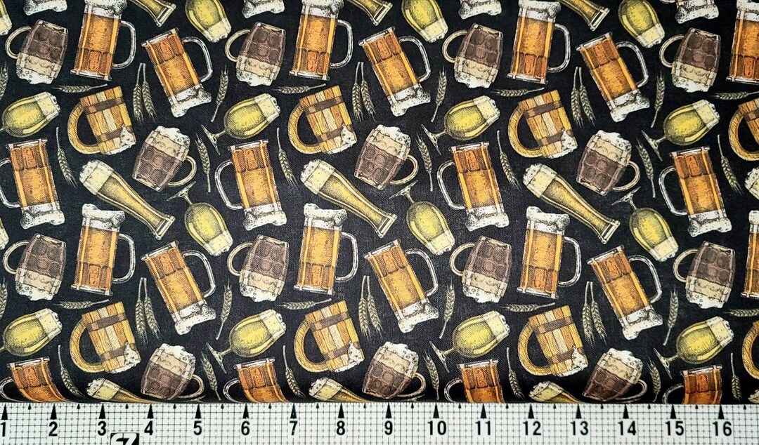 Beer Ales and Lagers Fabric by the Yard//piece - Etsy