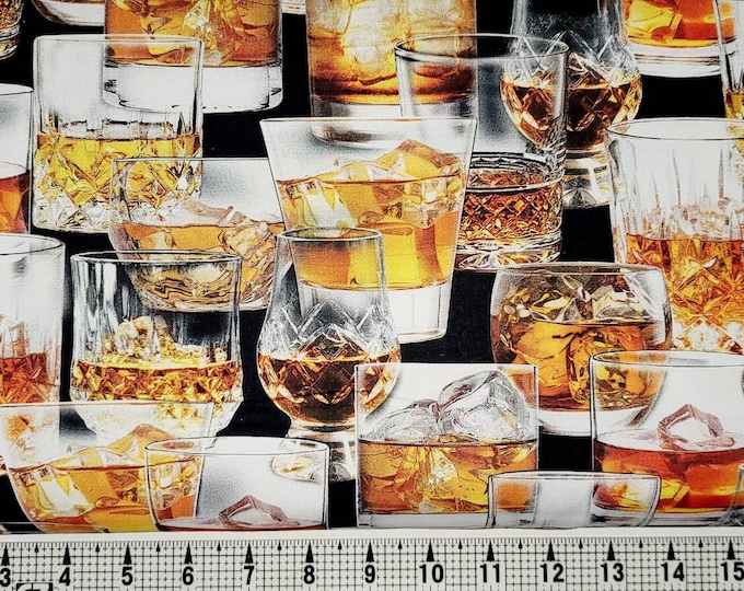Whiskey Fabric Benartex Kanvas Studio Top Shelf 12861 Greta - Etsy