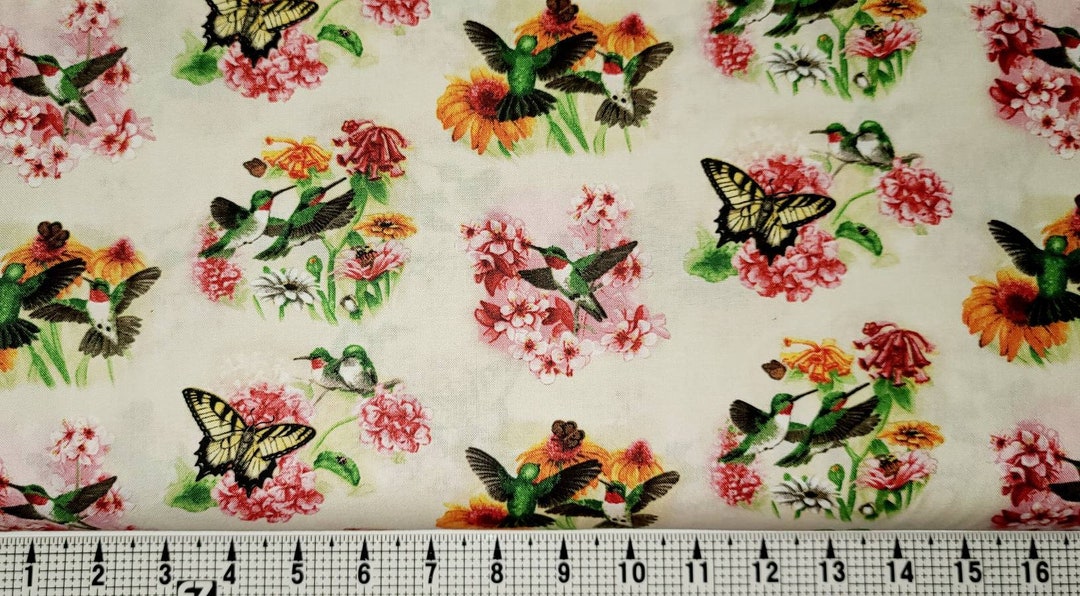 Elizabeth Studios Hummingbirds 4317 Fabric by the Yard//piece - Etsy