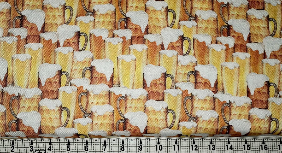 Beer Fabric by the Yard//piece - Etsy