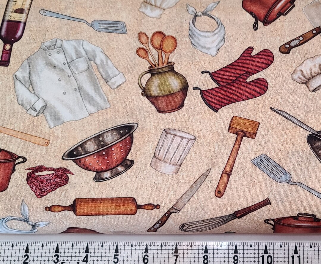 Quilting Treasures Sizzle & Spice Chef Toss on Cream 2600-29998-E ...