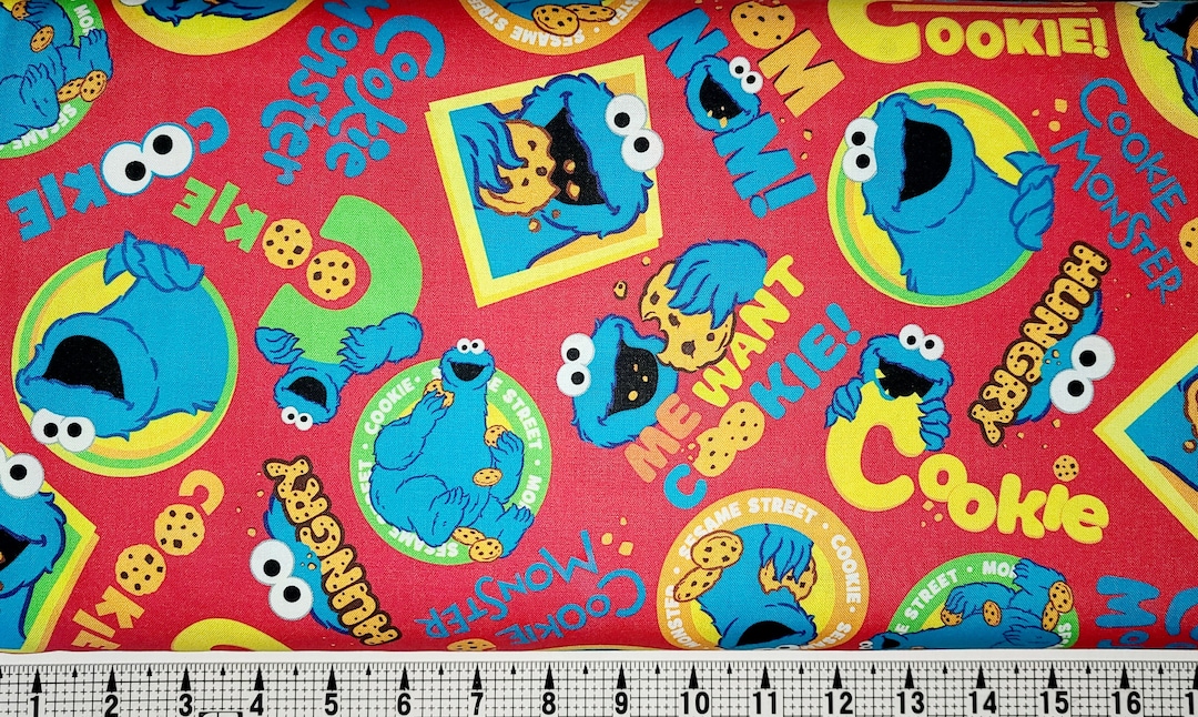 Quilting Treasures Sesame Street Cookie Monster 1649-27536-R Fabric by ...