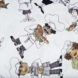 Loralie Designs Tossed Chefs on White 692-622 Fabric by the Yard//piece ...
