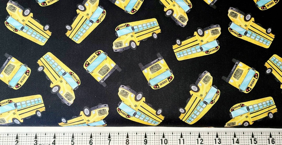 Timeless Treasures School Bus CD1685 Fabric by the Yard//piece - Etsy