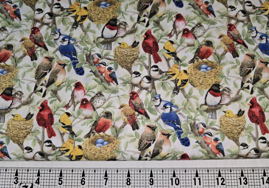 Elizabeth Studios Beautiful Birds 4320 Fabric by the Yard//piece - Etsy