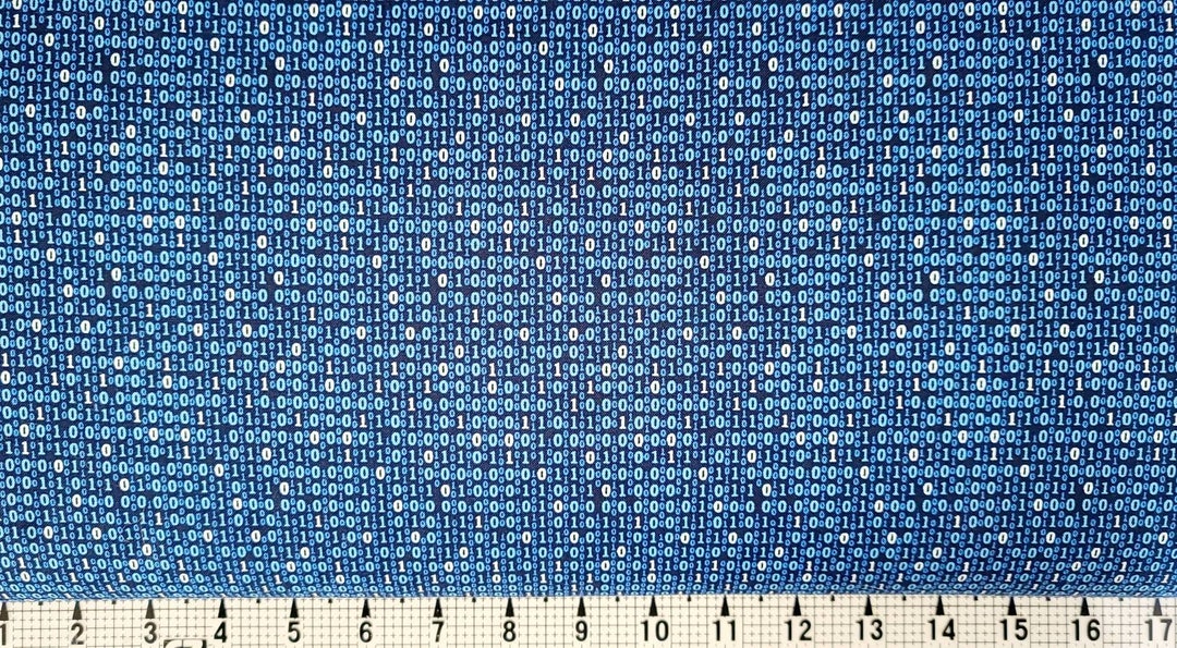 Studio E Fabrics Disco Tech Binary Numbers on Navy 6931 Fabric by the ...