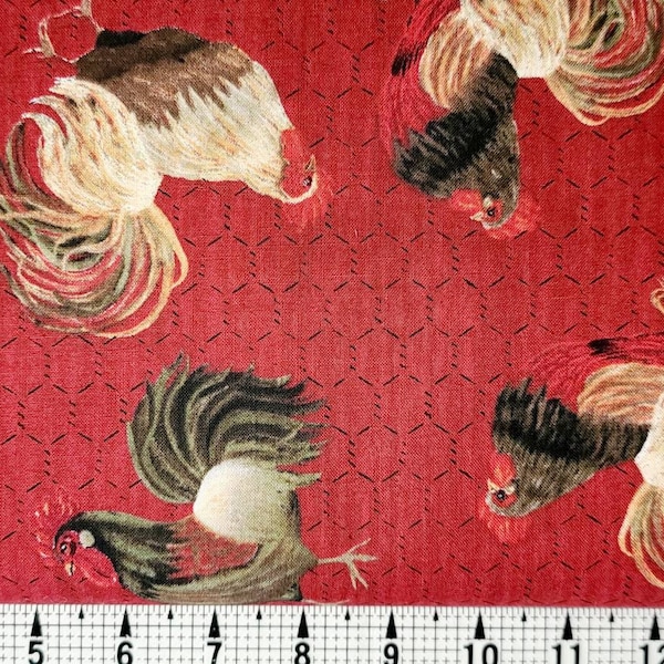 Rooster Fabric - Etsy