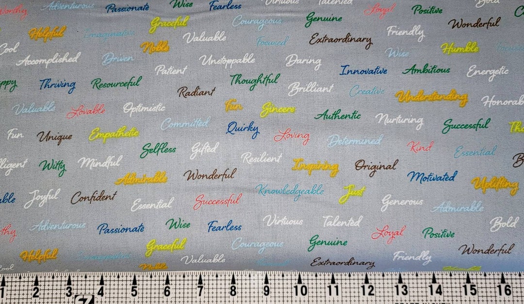 Windham Fabrics Appreciation Words 52496-3 Fabric by the Yard//piece - Etsy