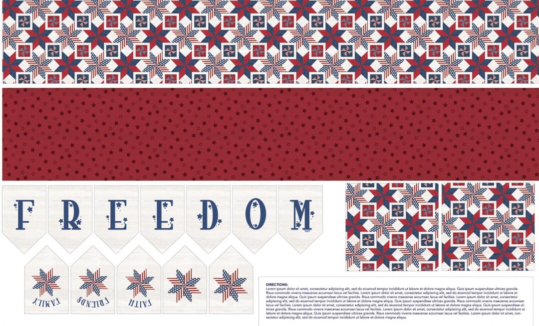 Riley Blake Mantel Runner of the Month-july HD15516 Fabric by the Panel ...