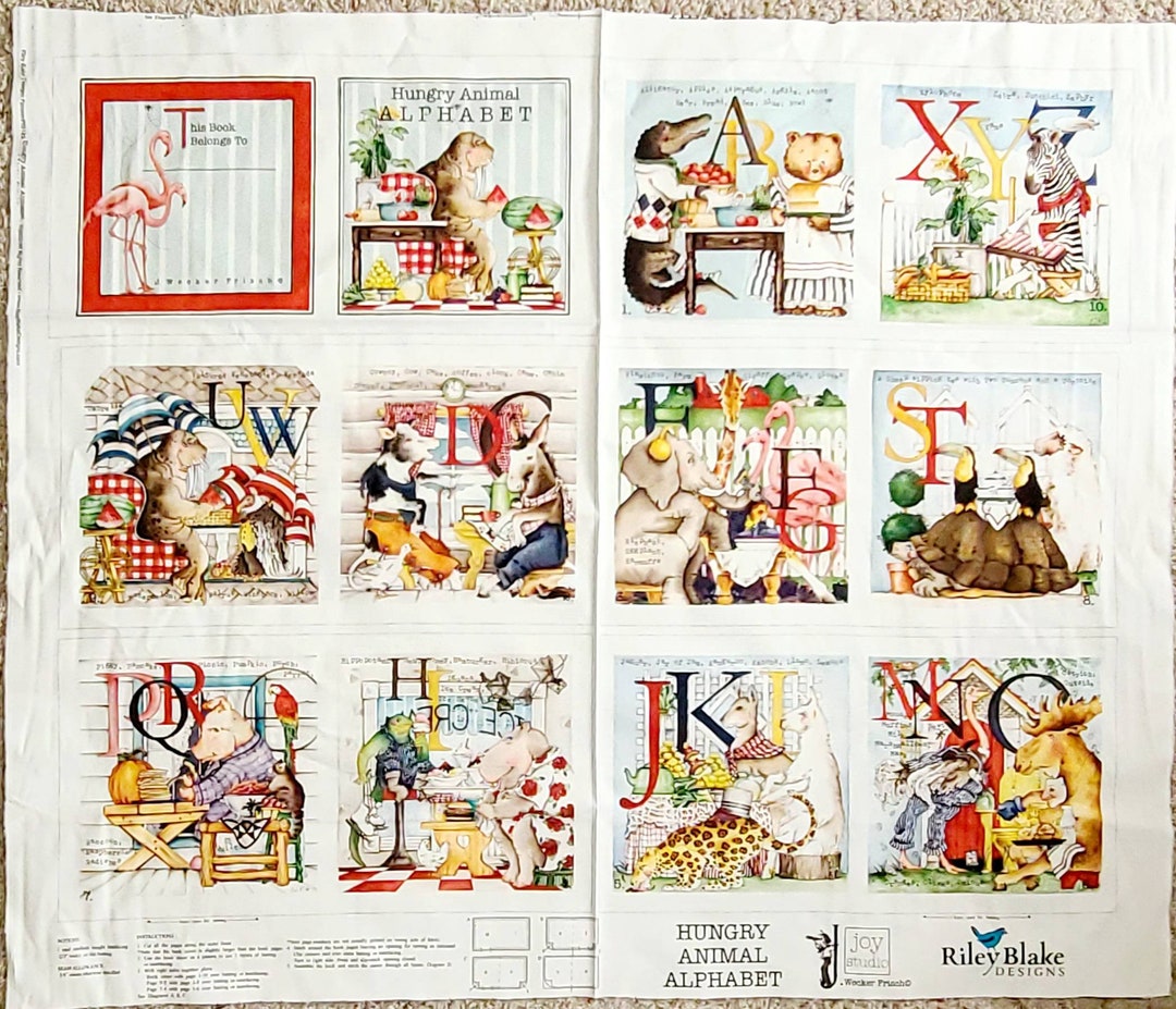 Riley Blake Hungry Animal Alphabet Book P10189R Fabric by the Panel - Etsy