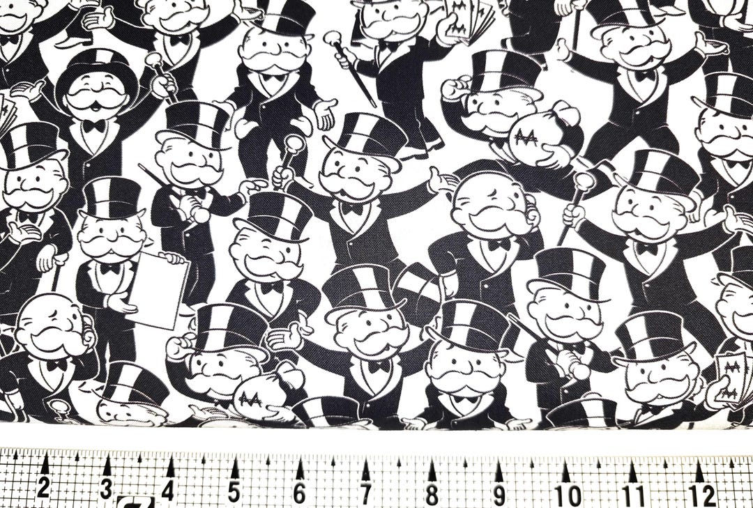 Camelot Fabrics Retro Monopoly Man 95070359-07 Fabric by the Yard ...