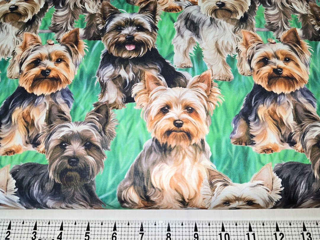 David Textiles Yorkies DX-4817-3C Fabric by the Yard//piece - Etsy