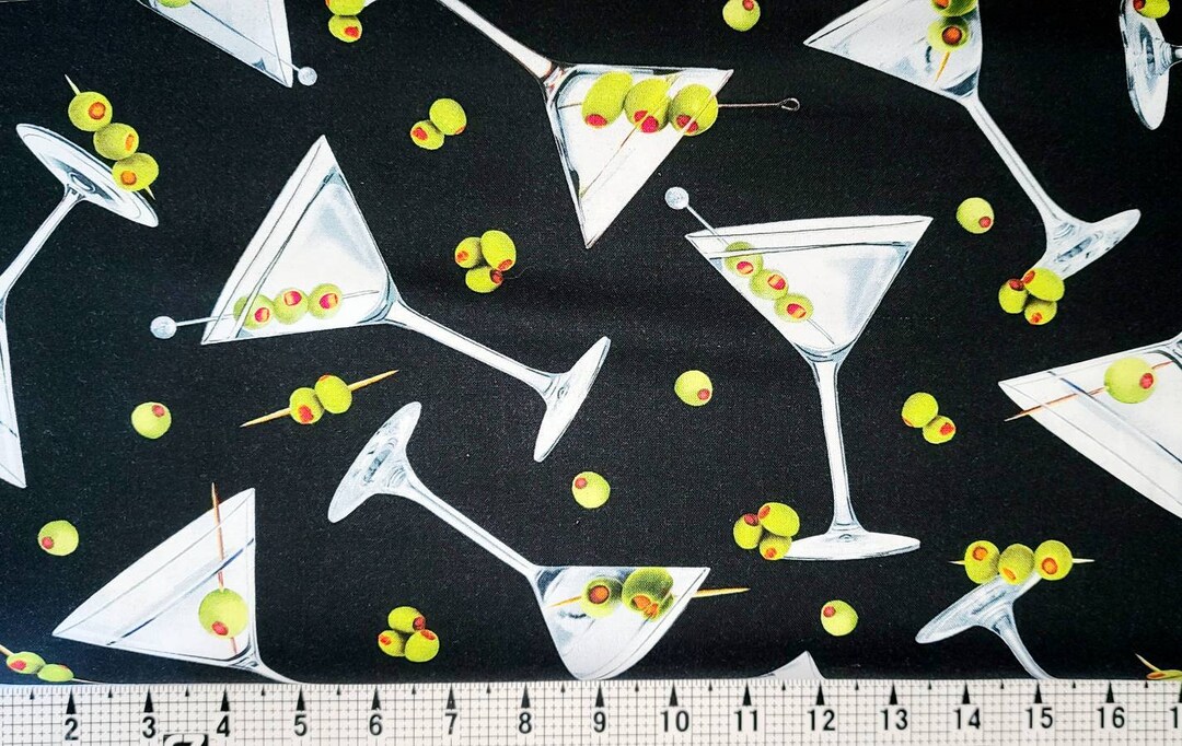 Kanvas Fabrics Top Shelf Martinis and Olives 12852 Fabric by the Yard ...
