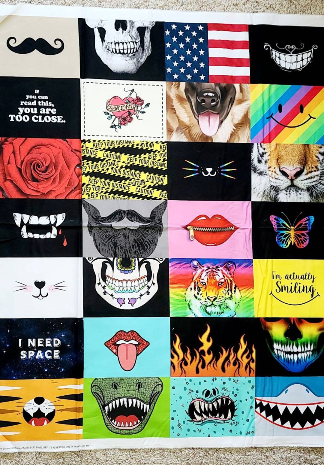 Timeless Treasures Mask Panel Fabric by the Yard//piece - Etsy