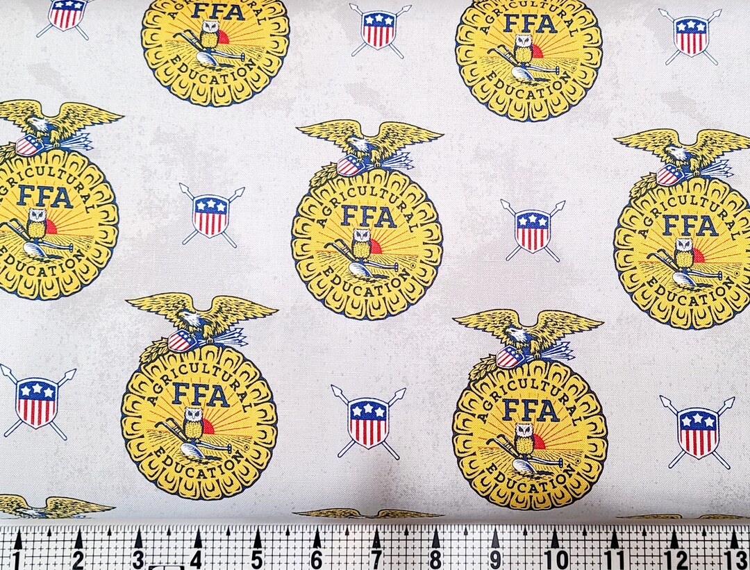 Riley Blake FFA Forever Blue on Gray Emblems C13951 Fabric by the Yard ...