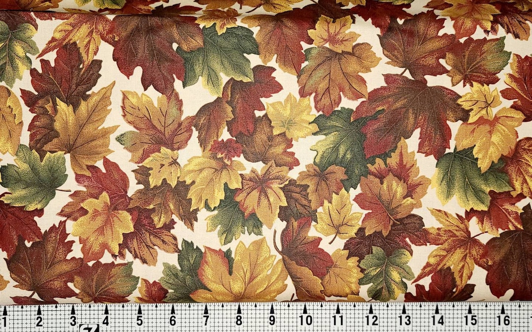 VIP Fabrics Fall Leaves Fabric by the Yard//piece - Etsy