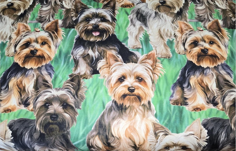 David Textiles Yorkies DX-4817-3C Fabric by the Yard//piece - Etsy