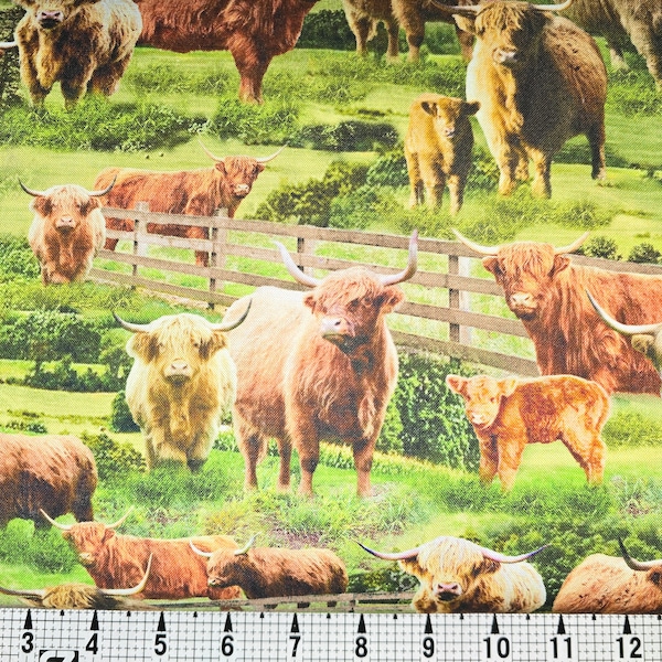 Highland Cow Fabric by the Yard - Etsy