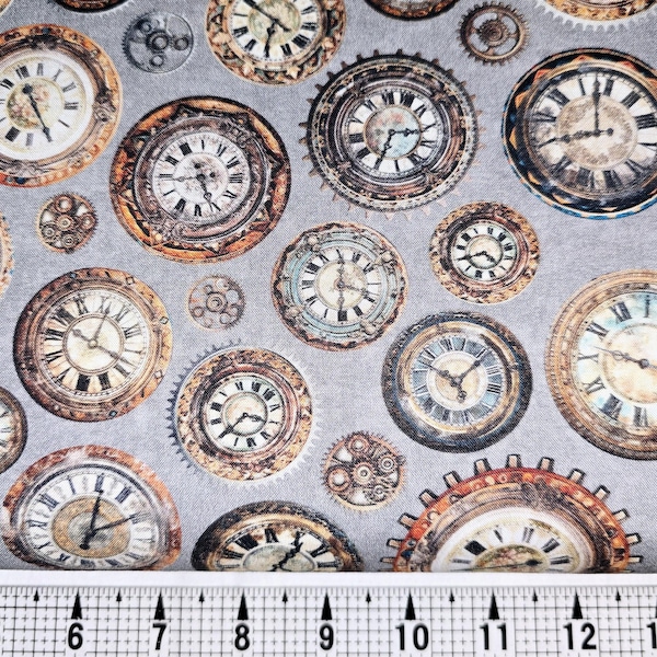 Clock Fabric - Etsy