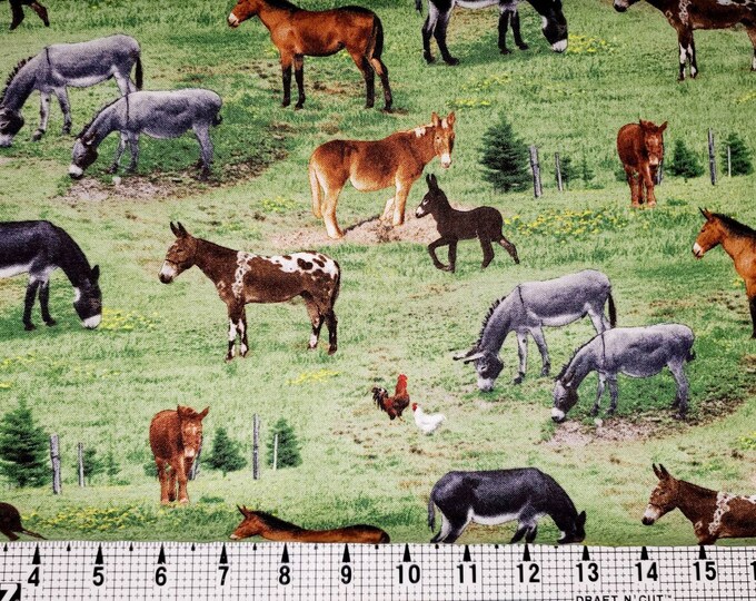 Elizabeth Studios Mules/donkeys 506 Fabric by the Yard//piece - Etsy