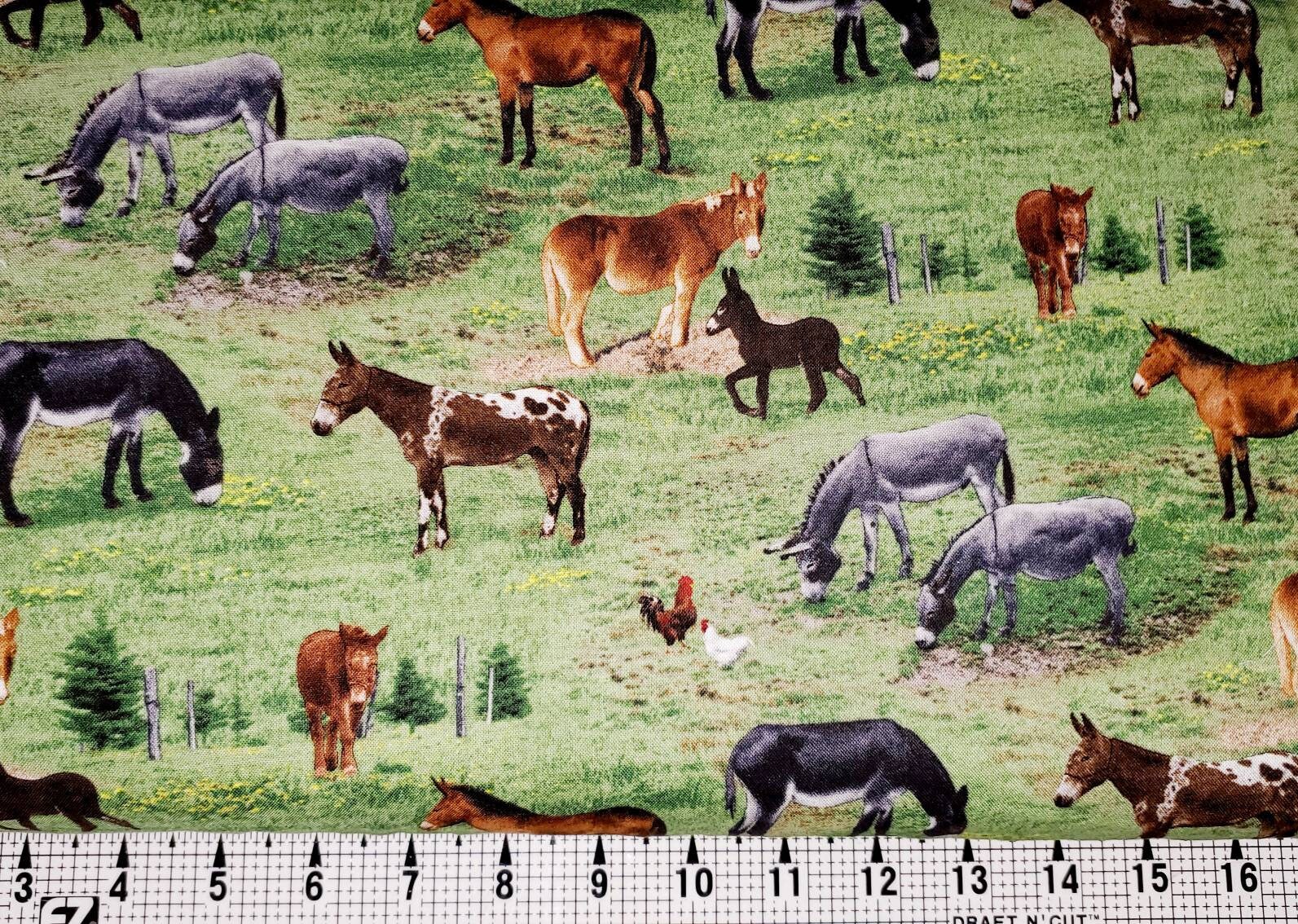 Elizabeth Studios Mules/donkeys 506 Fabric by the Yard/piece - Etsy