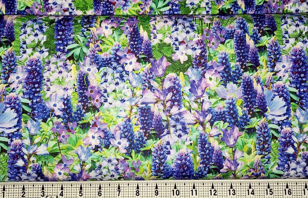 Timeless Treasures Purple Wild Floral Field CD2434 Fabric by the Yard ...